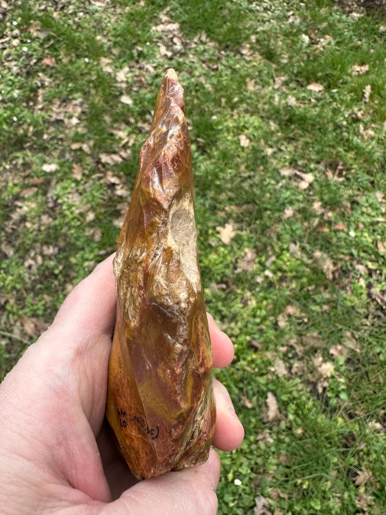 A Fabulous French Acheulean Biface Made Out of Solid Glossy Jasper-like ...