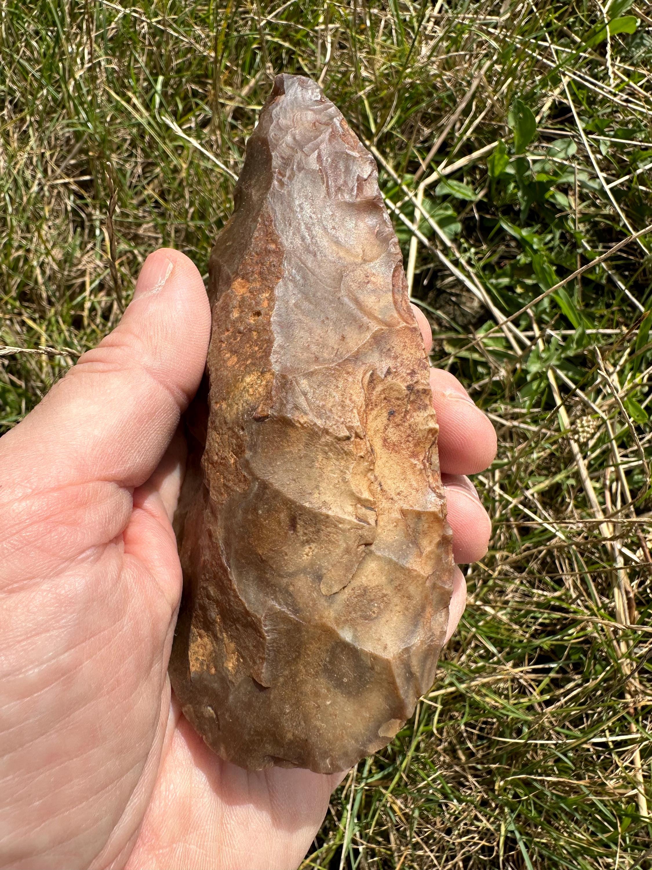 A Large and Intact French Neolithic Flaked herminette Axe Head of ...
