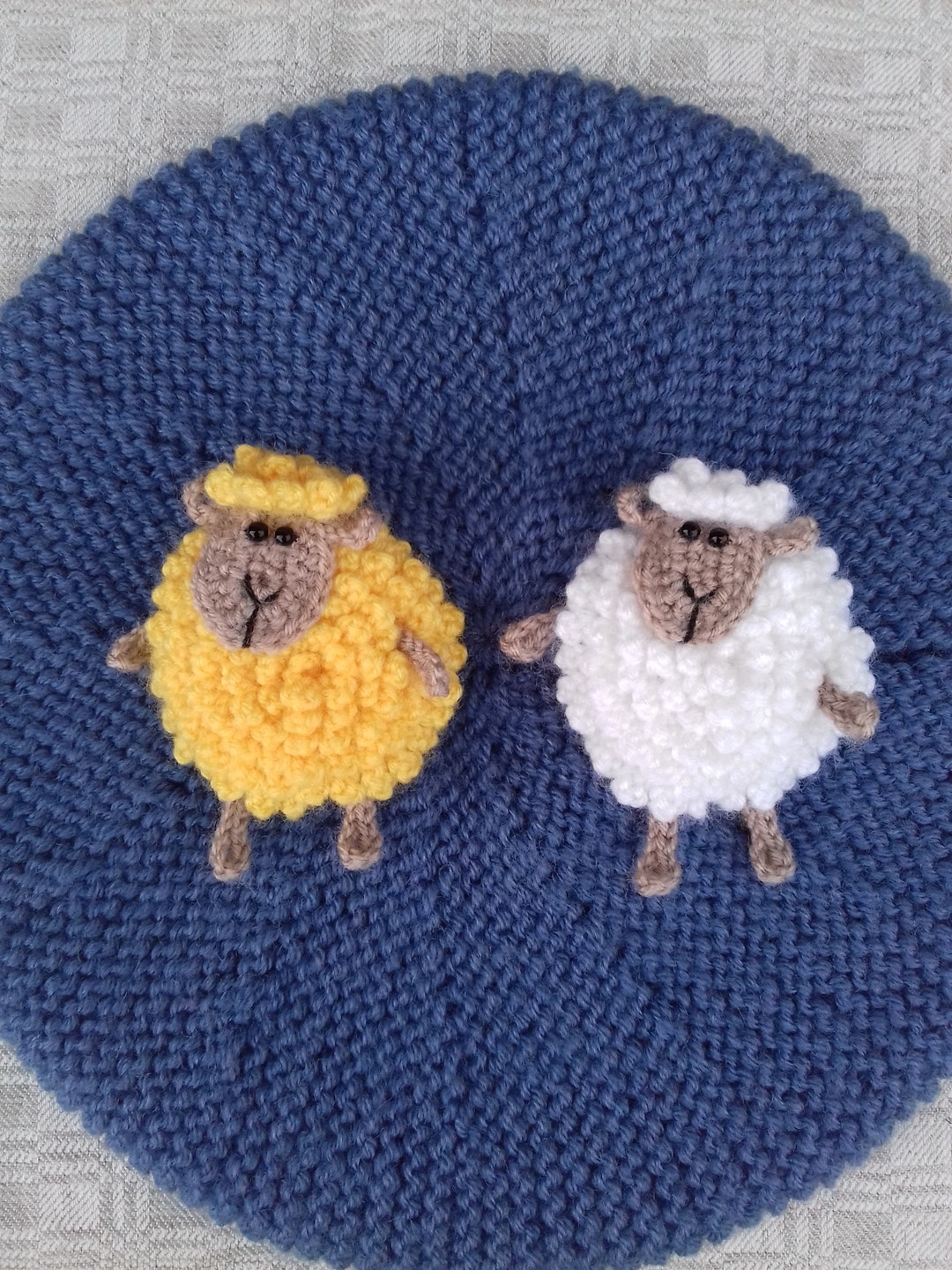 2 Pcs Crochet Sheep Appliques Lamb Applique Animal Motif Crochet Lamb ...