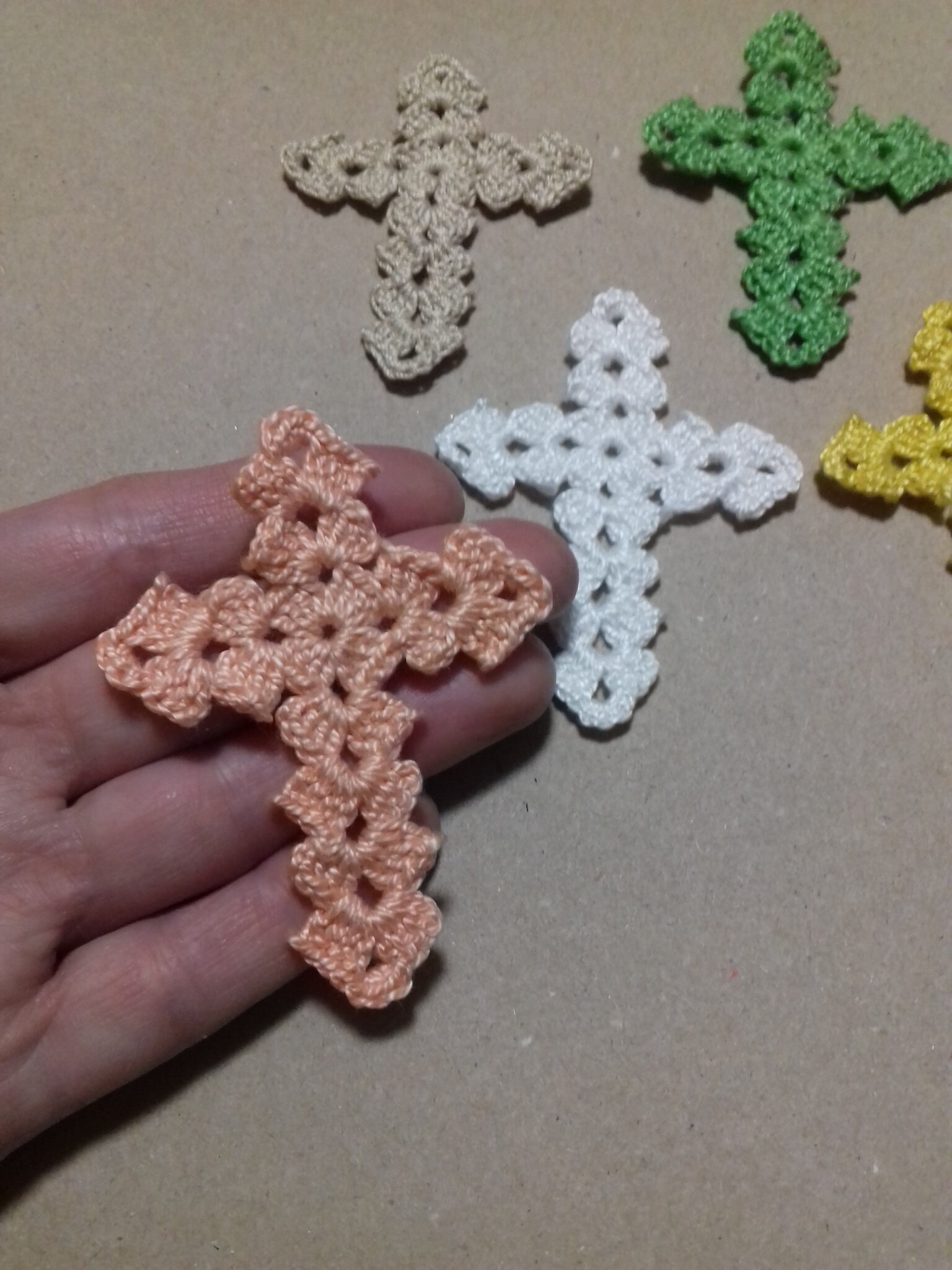 2 Pcs Crochet Cross Christening Easter Decoration Baptism Favors ...