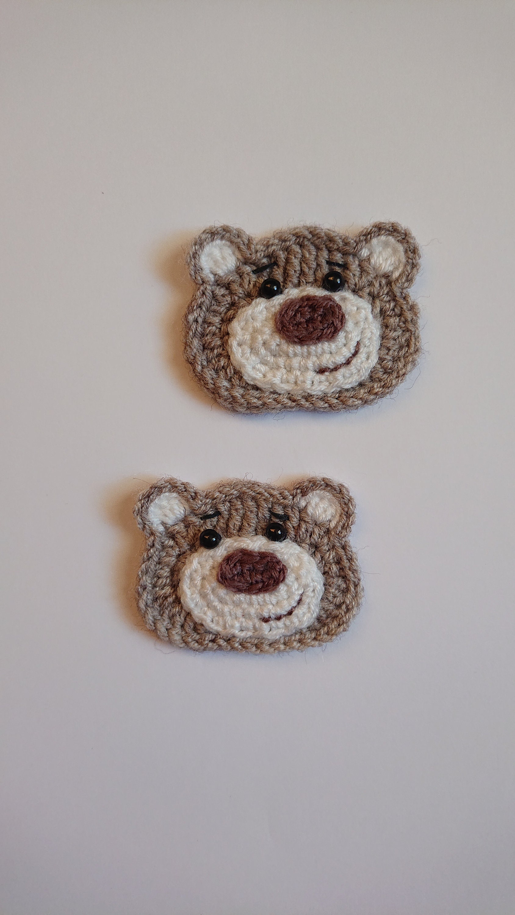 Crochet Bear Head Applique, Bear Motif, Crochet Applique - Etsy