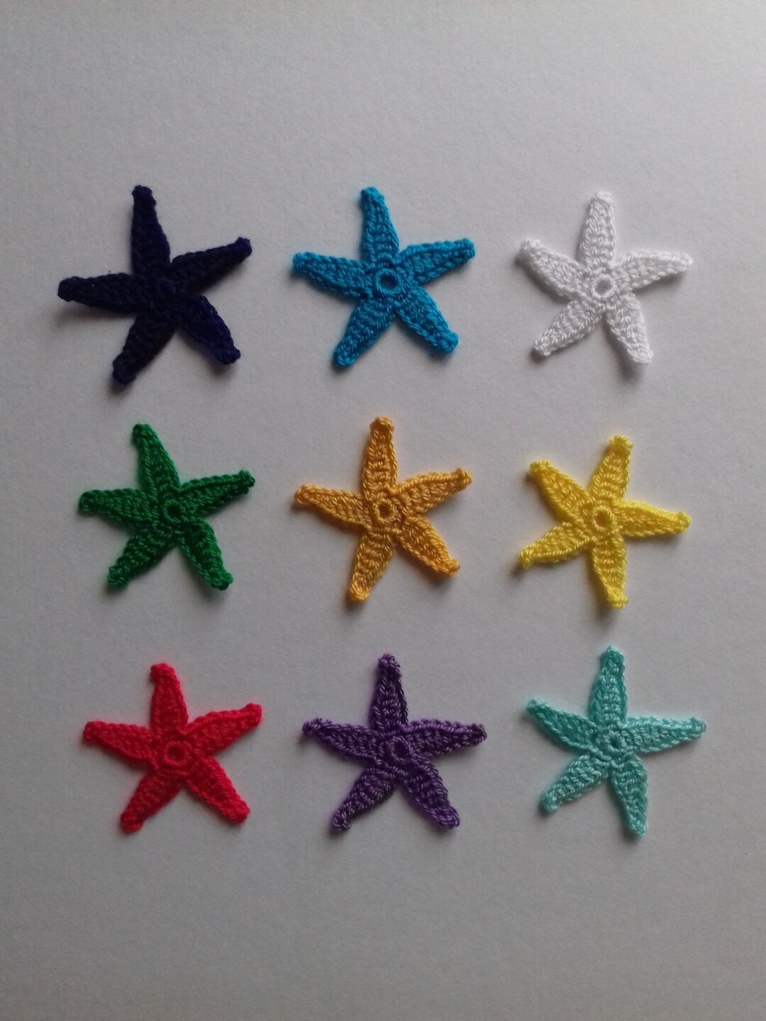 Crocheted Starfish Starfish Appliques Starfish Motif Crocheted Star Set ...