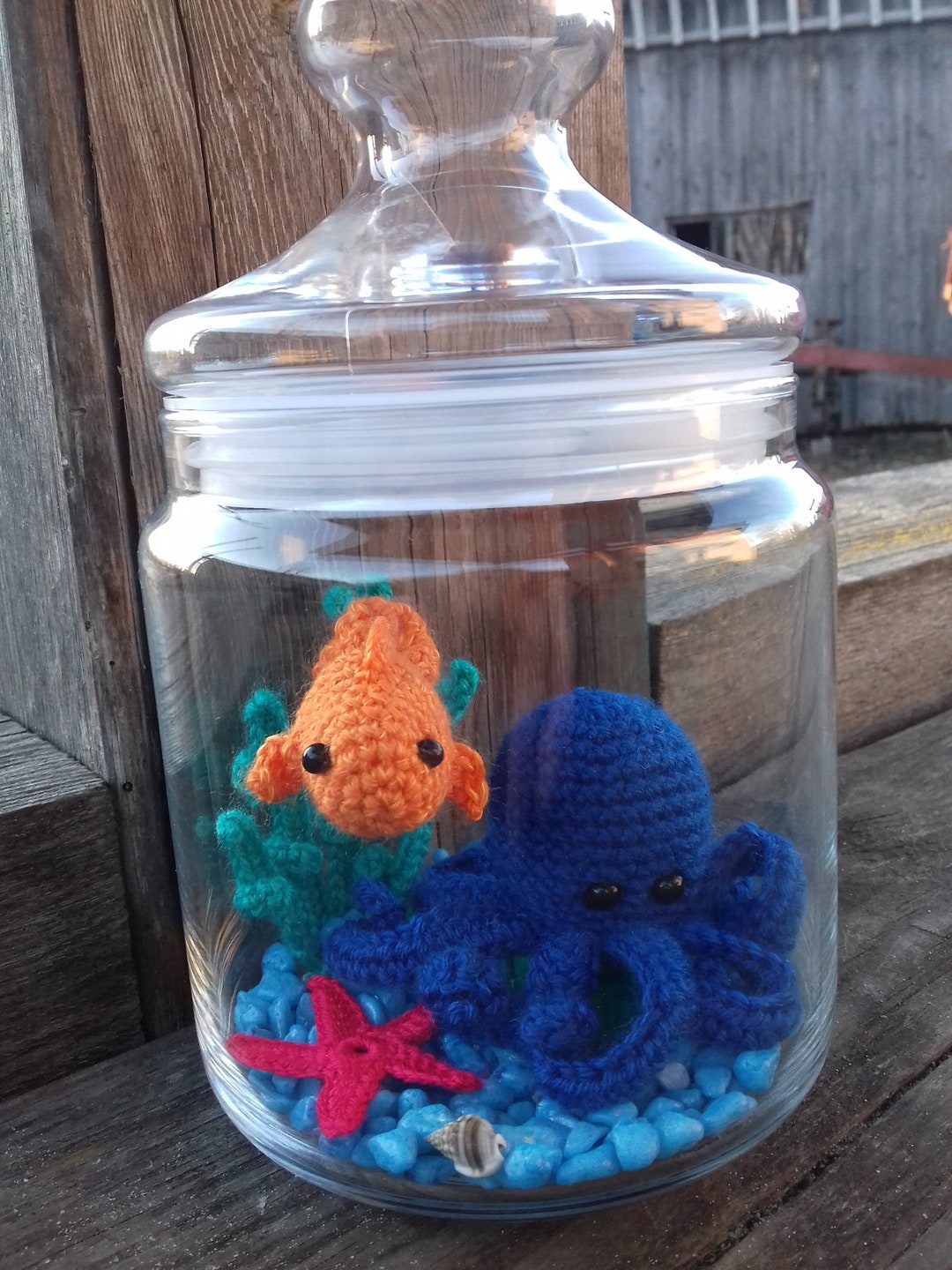 Small Aquarium Set Set With Small Goldfish and Octopus - Etsy