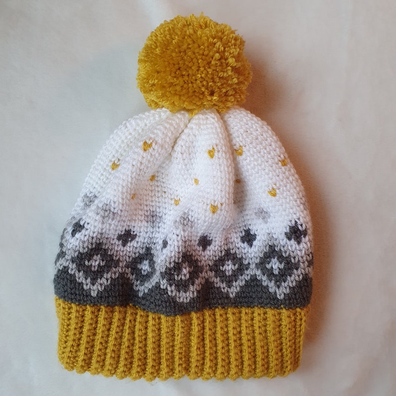 Crochet Pattern Fair Isle Crocheted Hat, PFD Pattern - Etsy