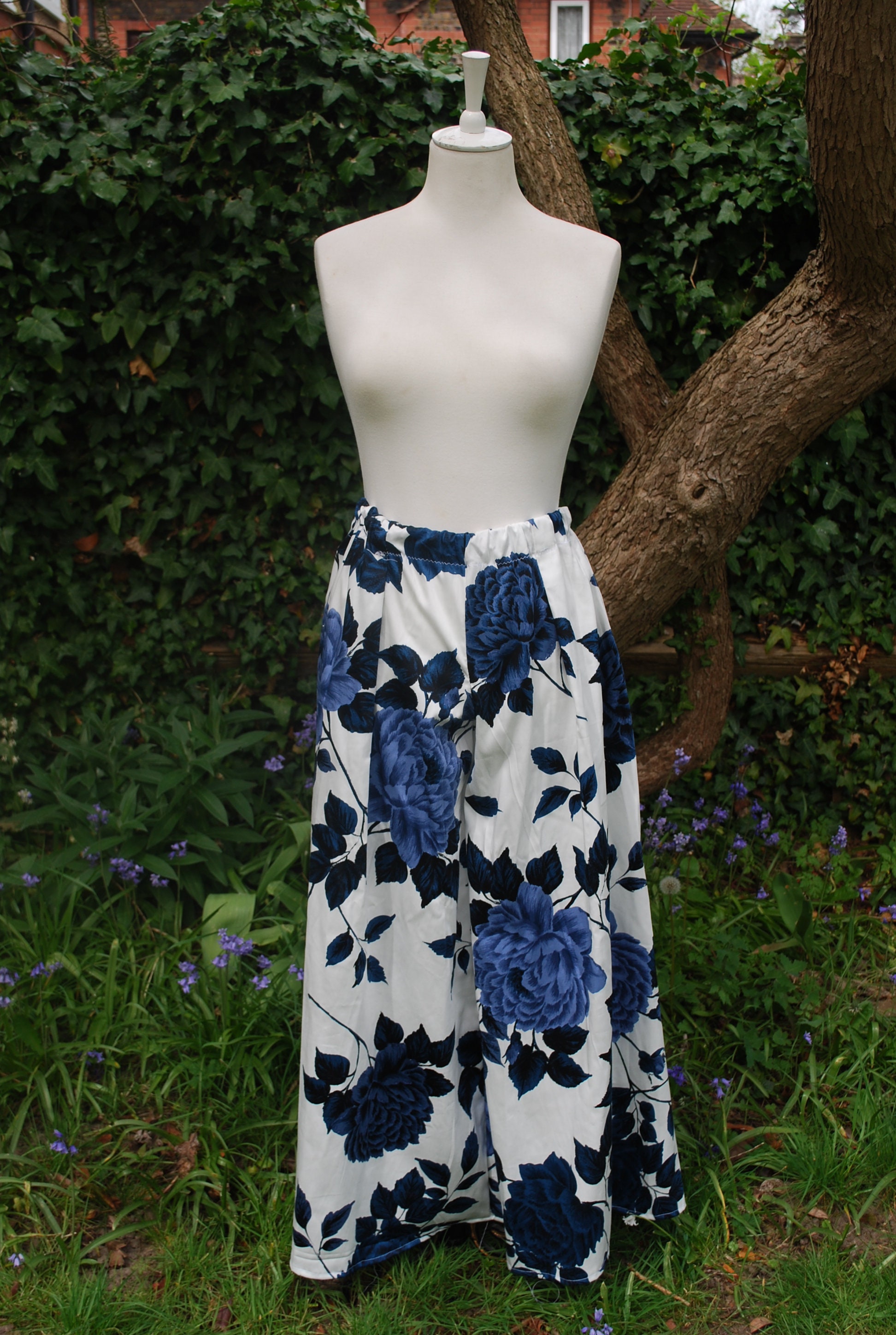 Blue and White Floral Culottes - Etsy UK