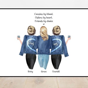 Personalised cousin print cousin print best friend print | Etsy