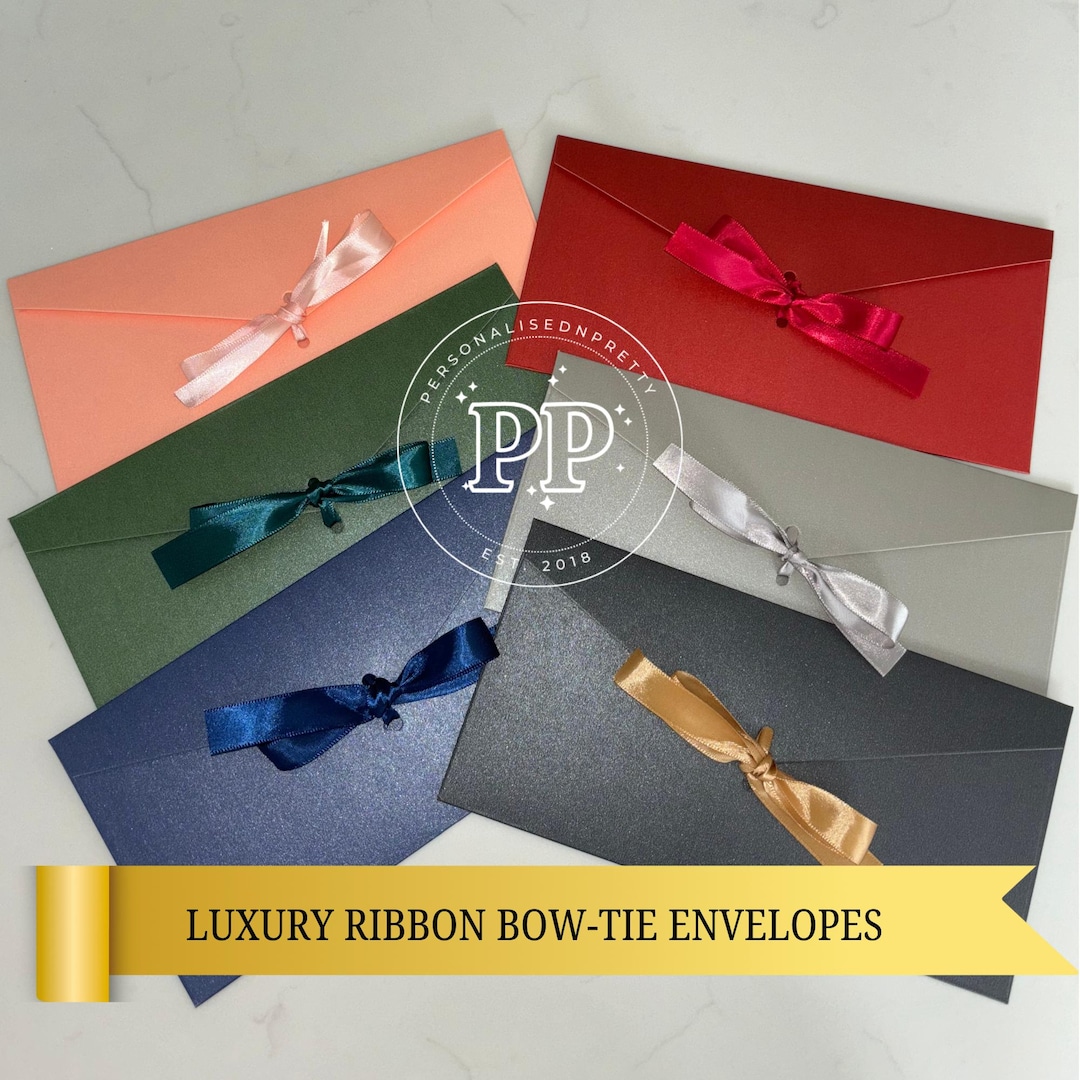Bow Tied Ribbon Envelope, Luxury Bow Envelope, Money Wallet, Gift ...