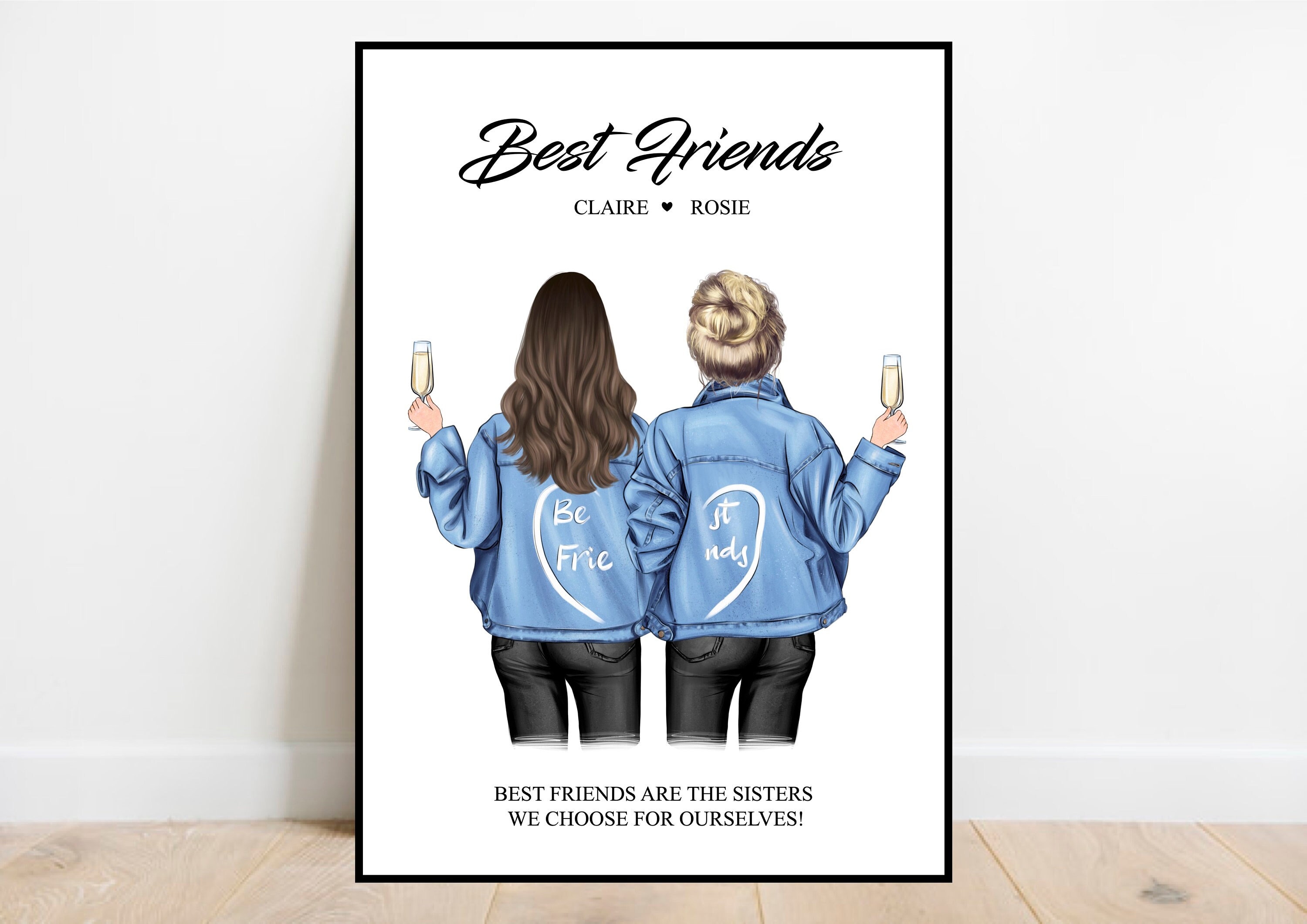 Custom Best Friend Poster Personalised Friendship Print Best - Etsy UK
