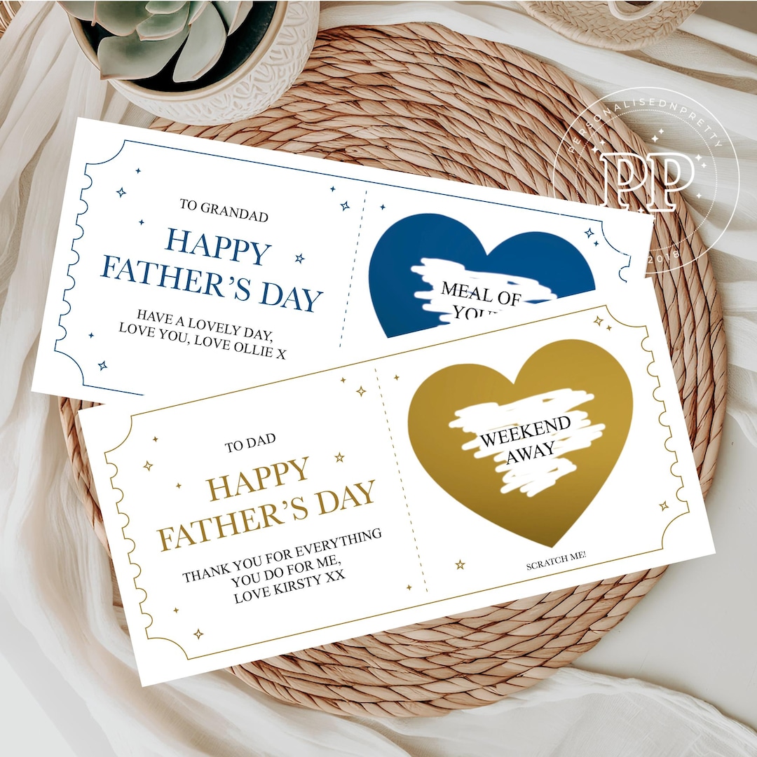 Personalised Father's Day Scratch Voucher, Father's Day Scratch Card ...