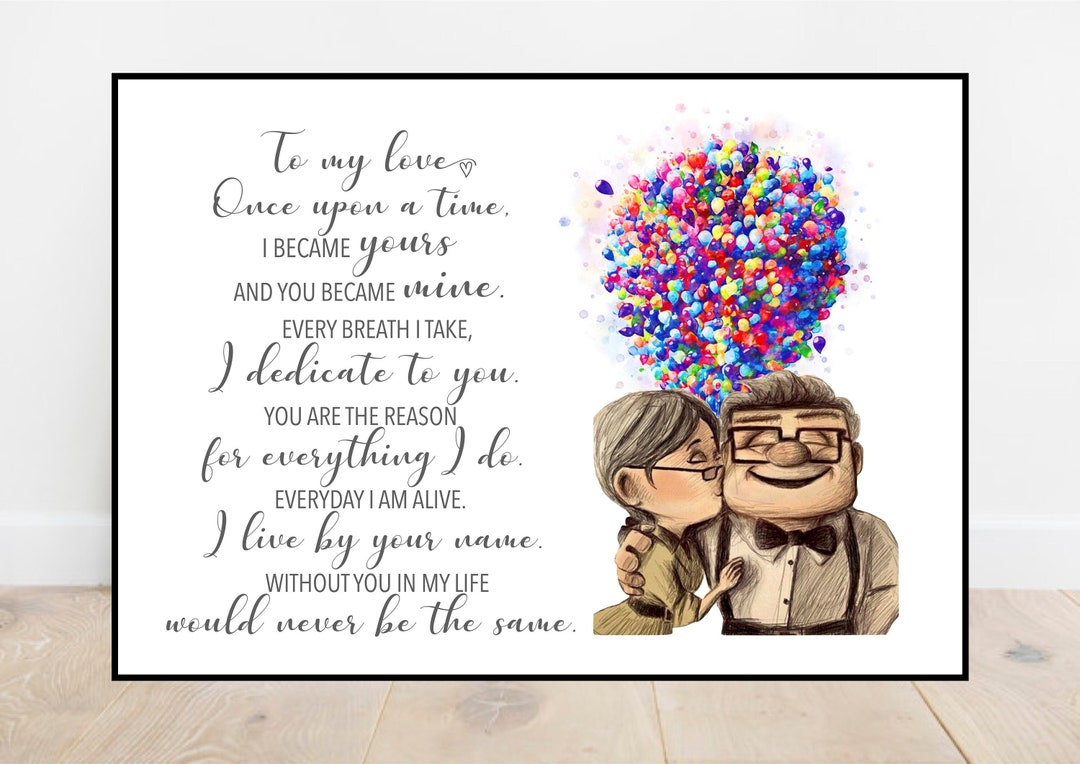 Up Print, up Movie, up Poster, Birthday, Wedding, Anniversary, - Etsy