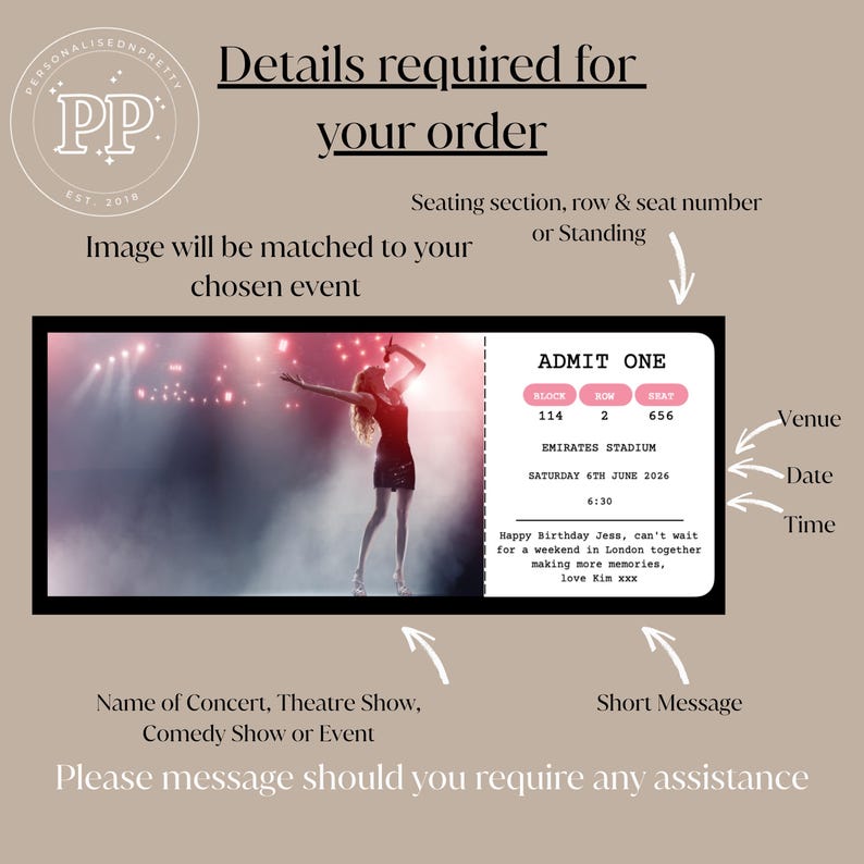 Personalised Theatre Ticket, Musical Ticket, Surprise Voucher, Broadway ...