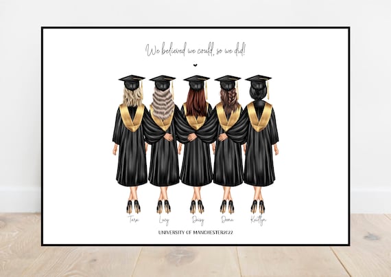 Custom Personalised Group Graduation Print Graduation Gift | Etsy
