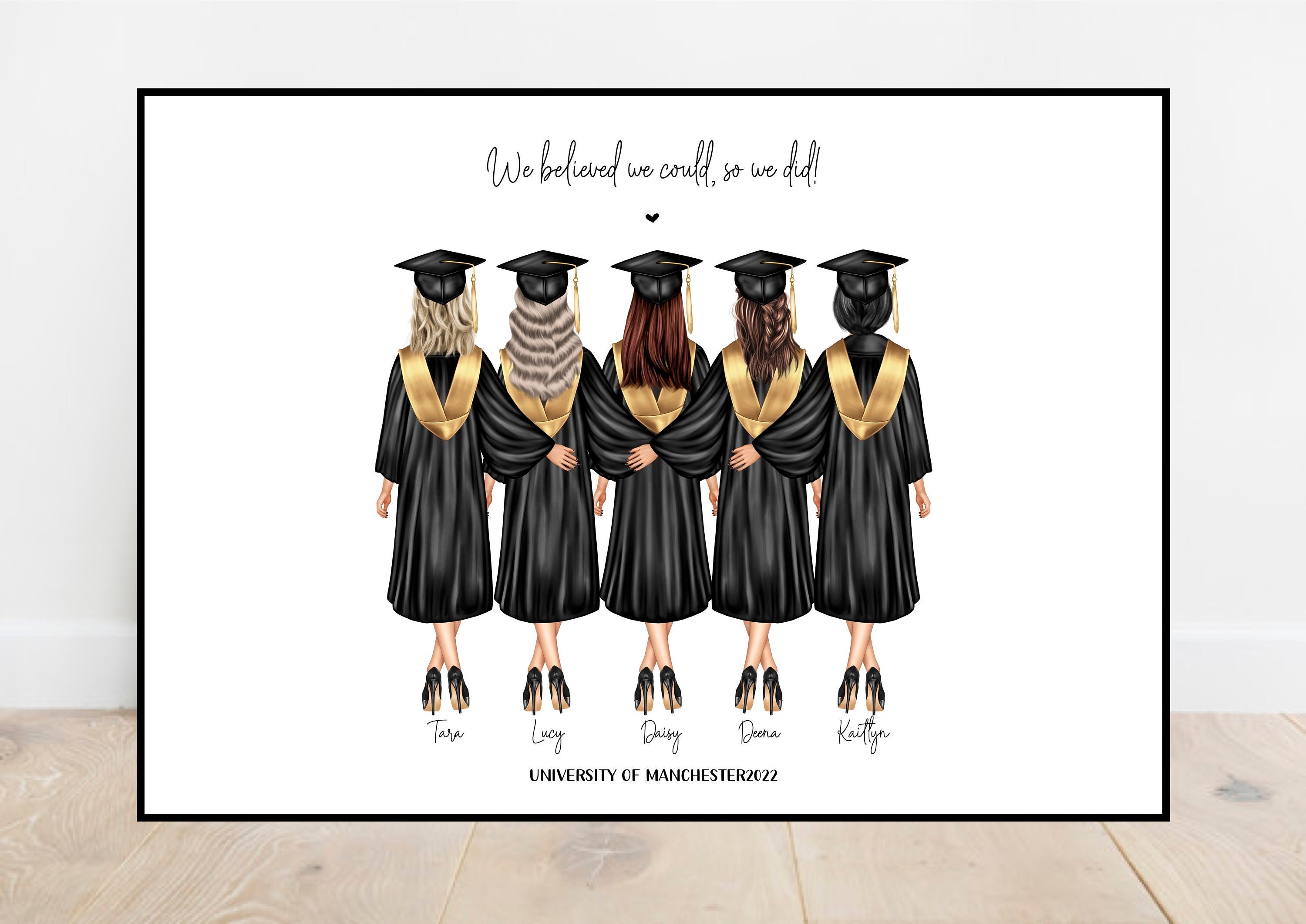 Custom Personalised Group Graduation Print Graduation Gift - Etsy UK