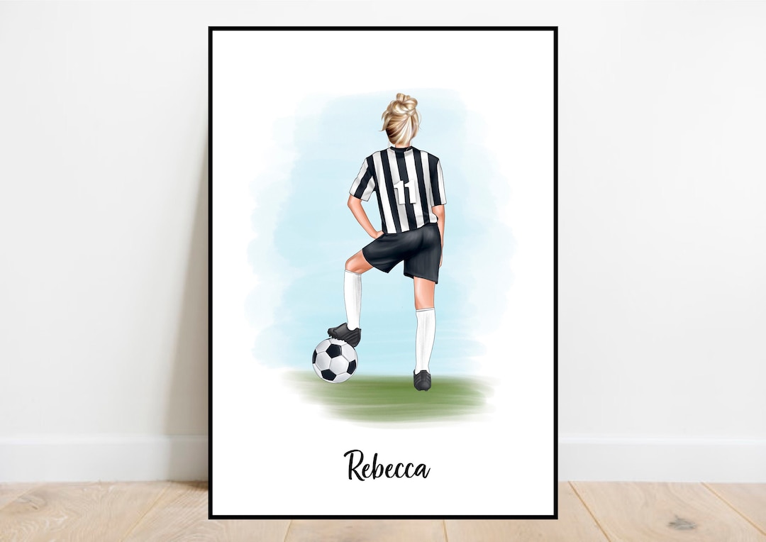 Custom Girl Football Player Print, Girls Football, Birthday Print ...