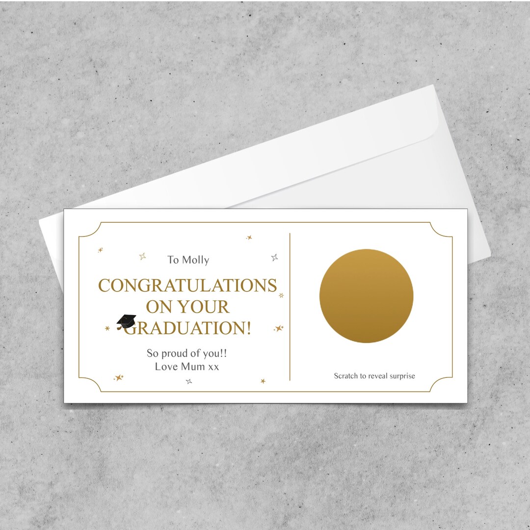 Personalised Scratch Reveal Graduation Voucher, Scratch Reveal for ...