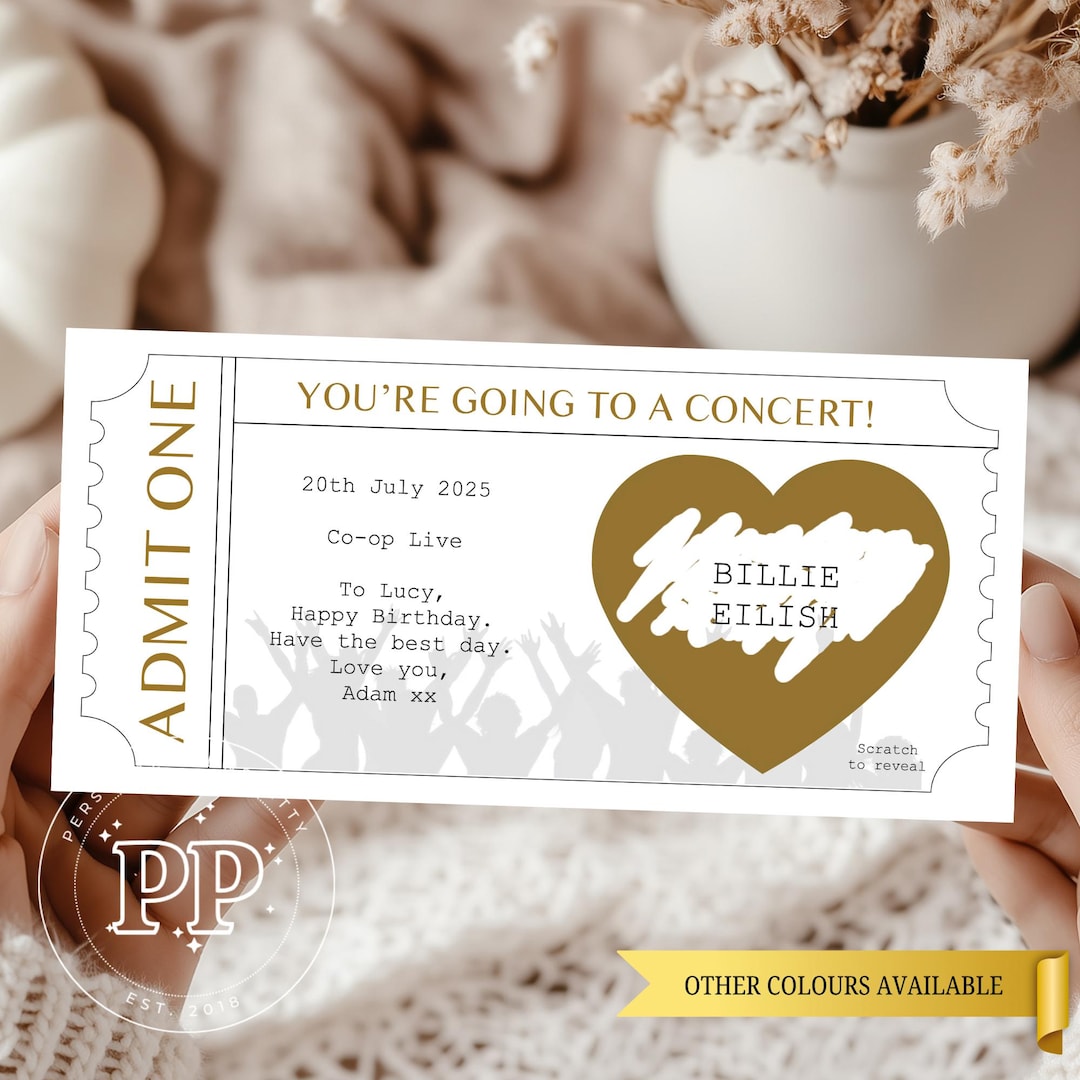Personalised Surprise Birthday Card, Personalised Surprise Concert ...