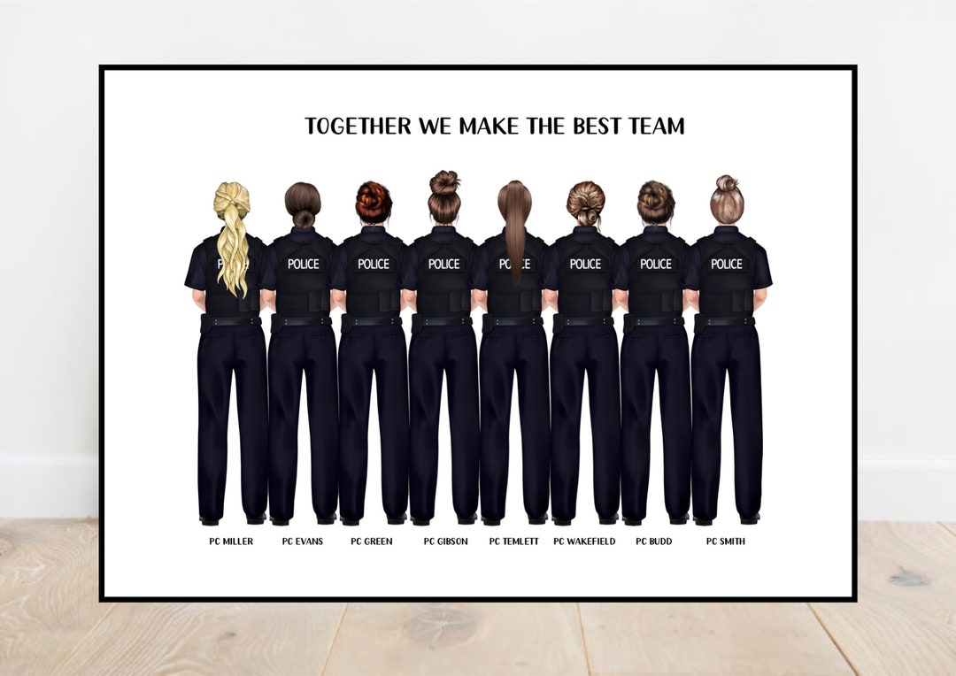 Custom Police NYPD Print, Personalised Police Print, Police Partners ...