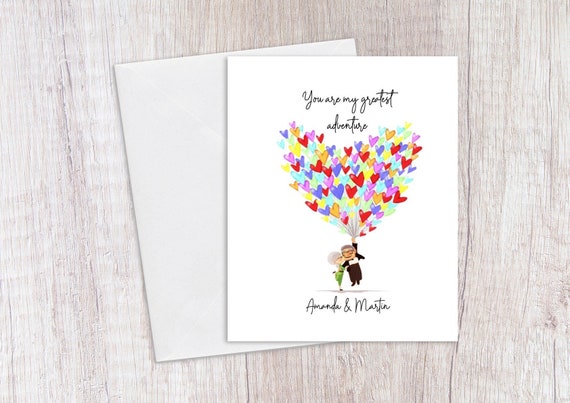 Up Personalised Card Up up Anniversary Card Birthday Card - Etsy