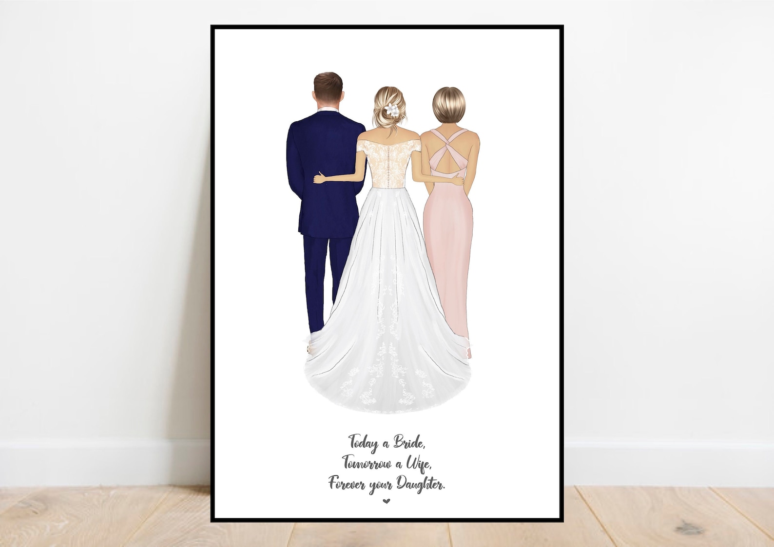 Personalised Parents of the Bride Print Custom Bride and - Etsy UK