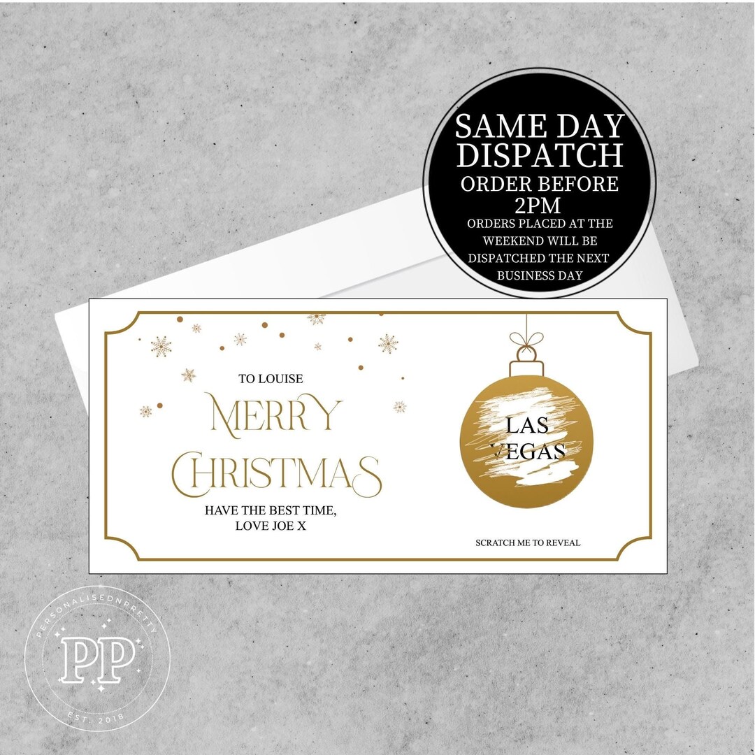 Scratch to Reveal Christmas Card, Custom Made Scratch off Card ...