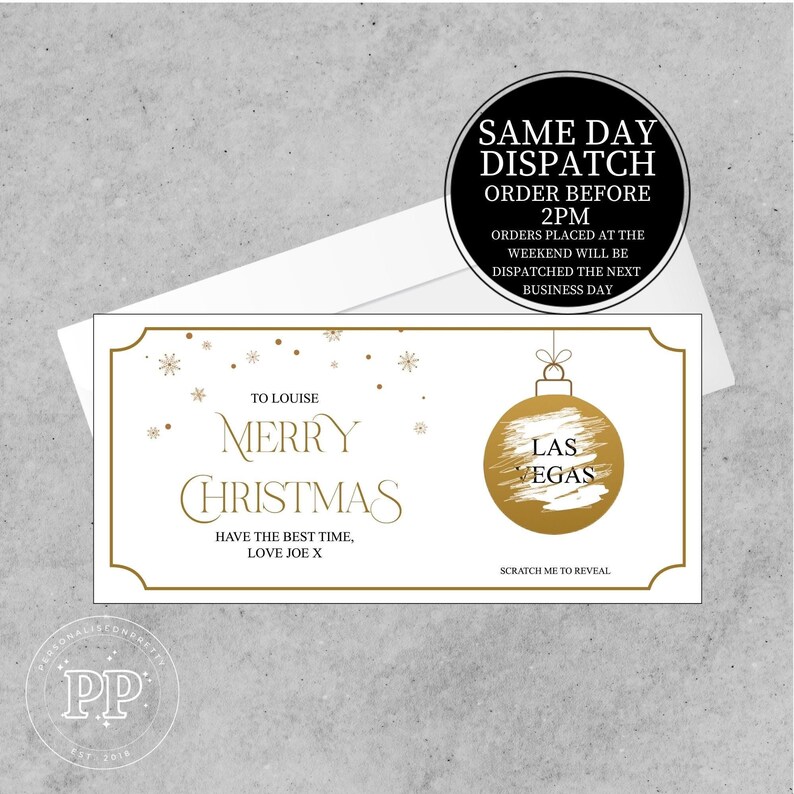 Scratch to Reveal Christmas Card, Custom Made Scratch off Card ...