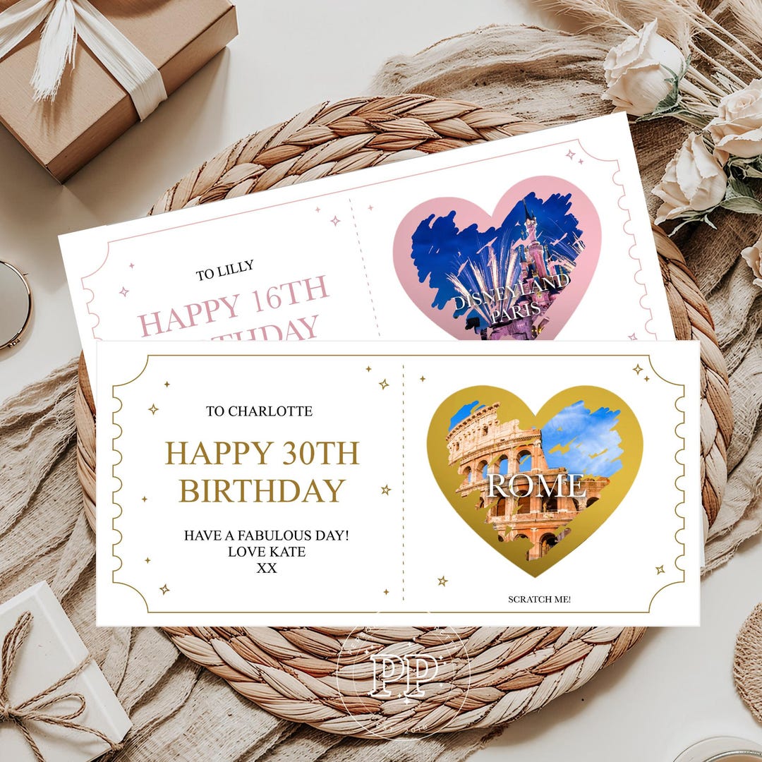 Personalised Scratch to Reveal Voucher, Surprise Birthday Scratch ...