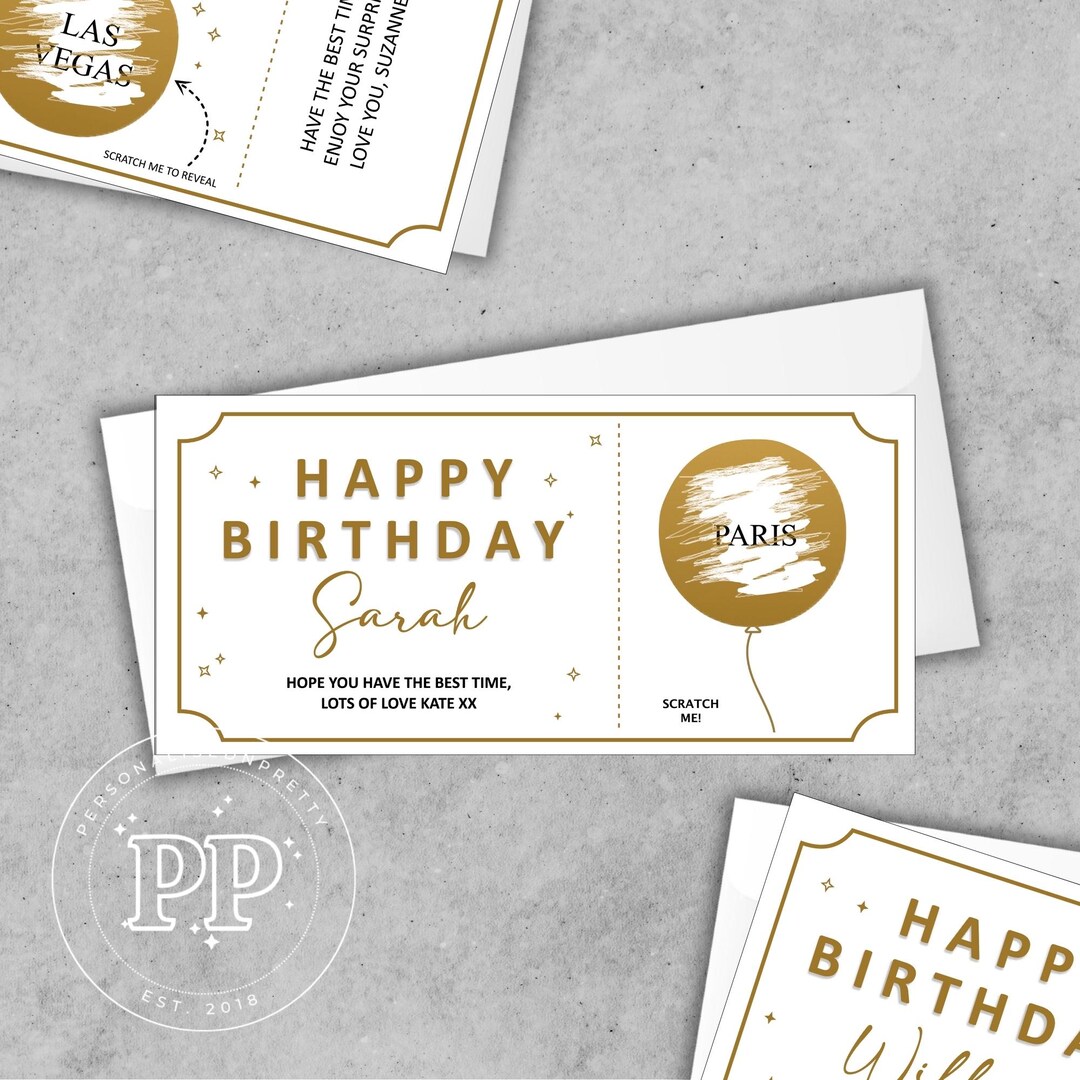 Birthday Scratch Card, Personalised Scratch Card, Birthday Reveal Gift ...