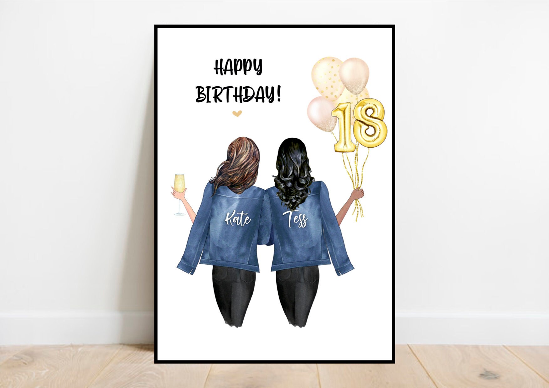 18th Birthday print Personalised birthday print Best friends | Etsy