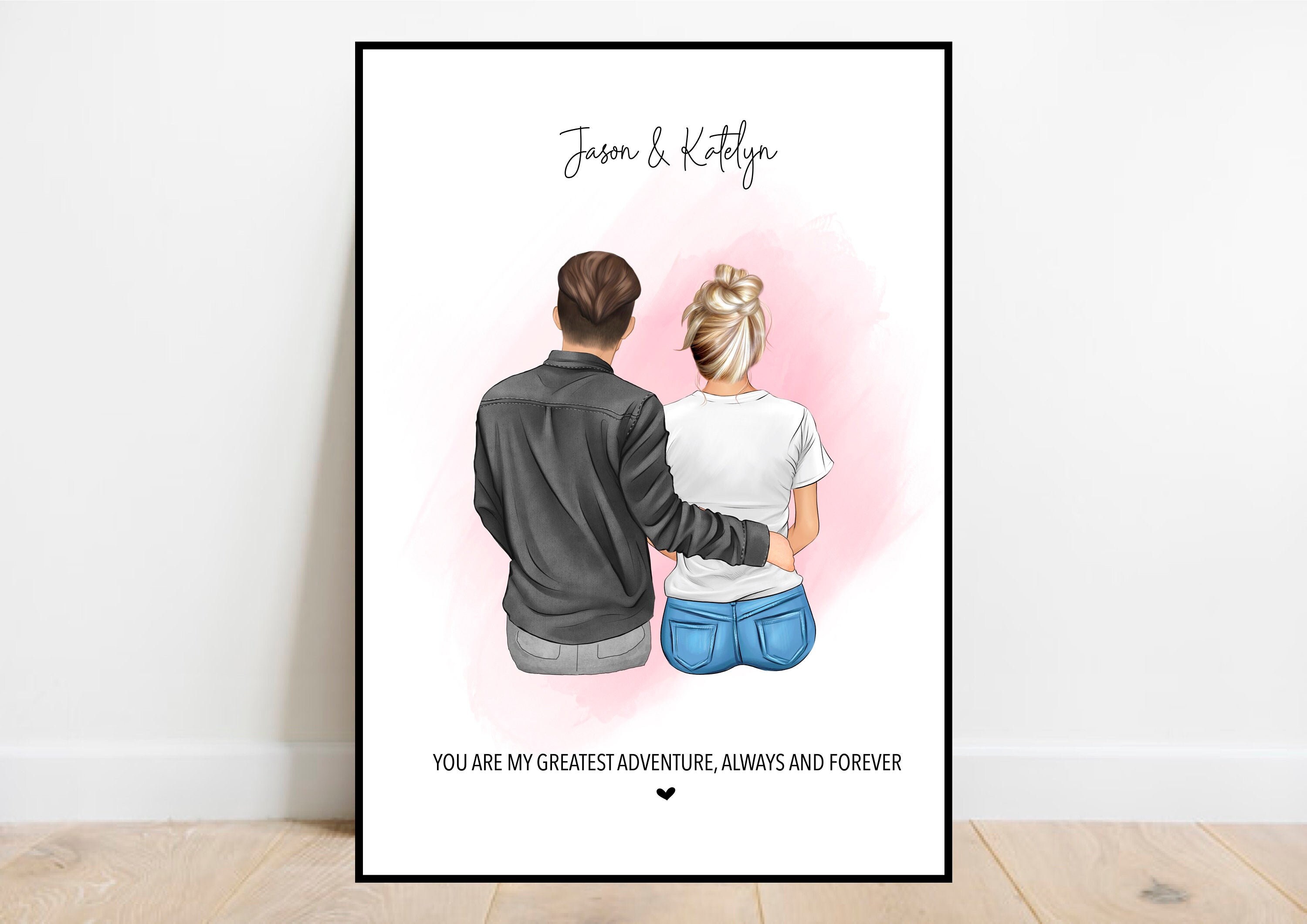Personalised couples print Couples custom print Anniversary | Etsy