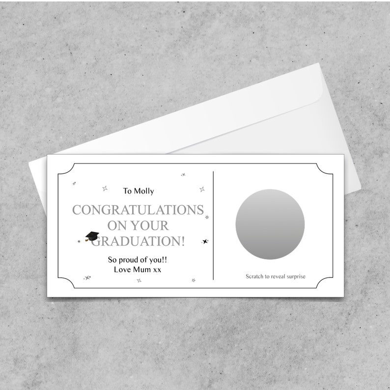 Personalised Scratch Reveal Graduation Voucher, Scratch Reveal for ...