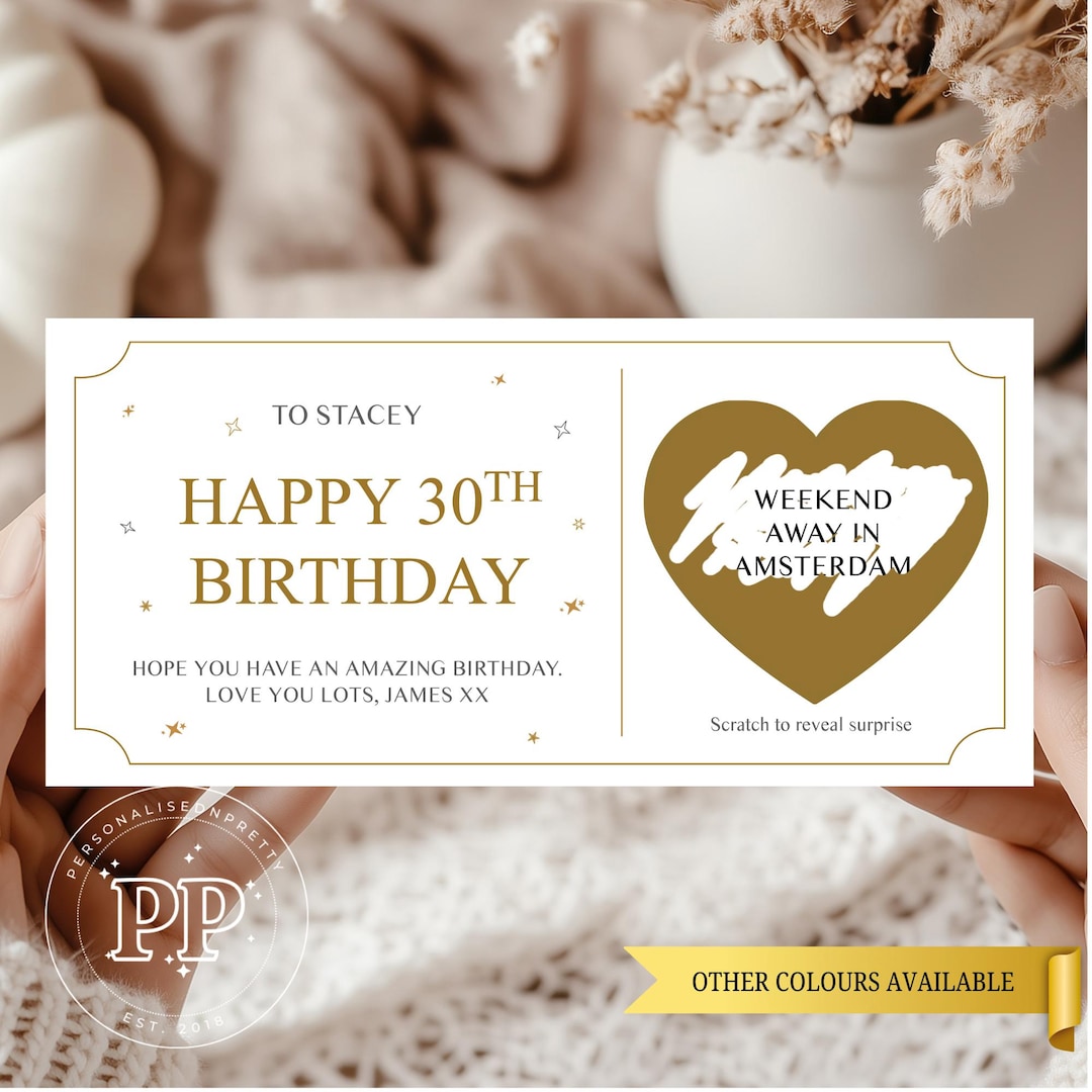 Personalised Birthday Scratch to Reveal Voucher, Special Birthday ...