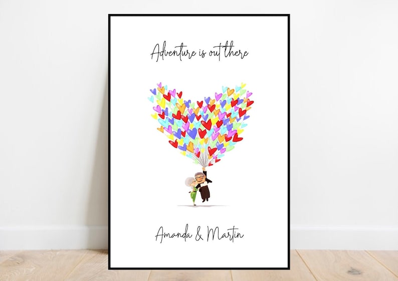 Up Personalised Print up Portrait Couple Poster Birthday - Etsy