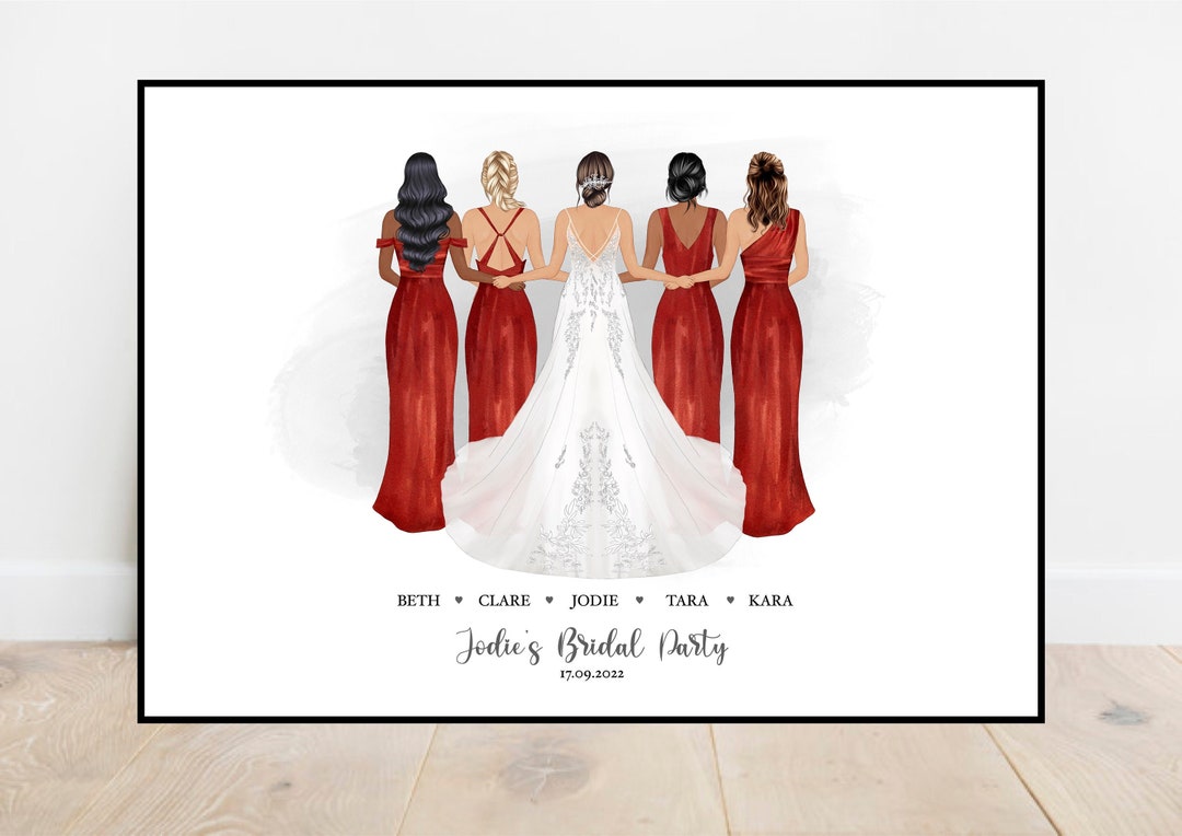 Personalised Bridal Print, Bride Squad Poster, Bride Tribe Print ...
