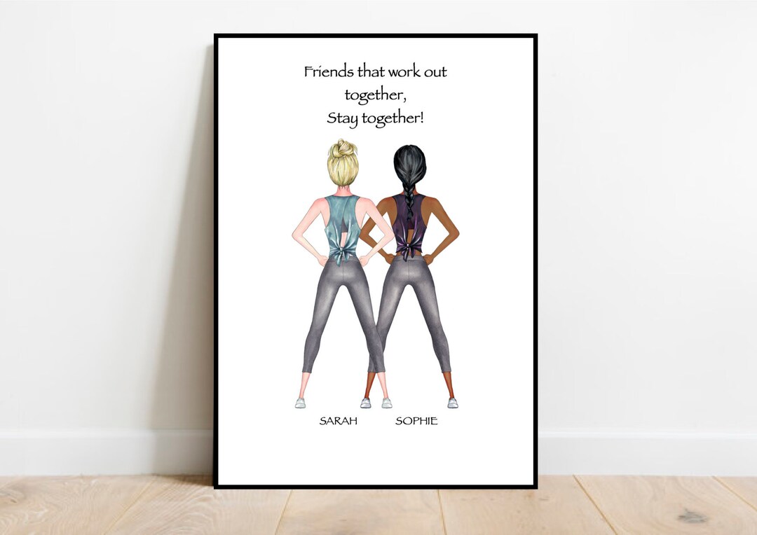 Best Friend Gym Print Gym Buddy Friends Gift Bridesmaids - Etsy