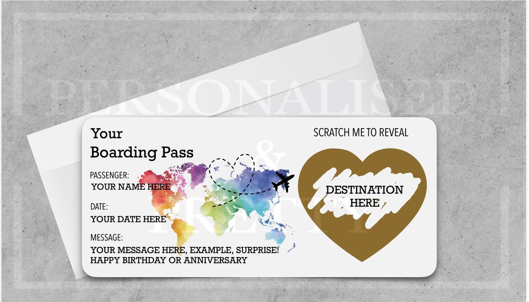 Personalised Boarding Pass, Fake Boarding Pass, Plane Ticket, Surprise ...