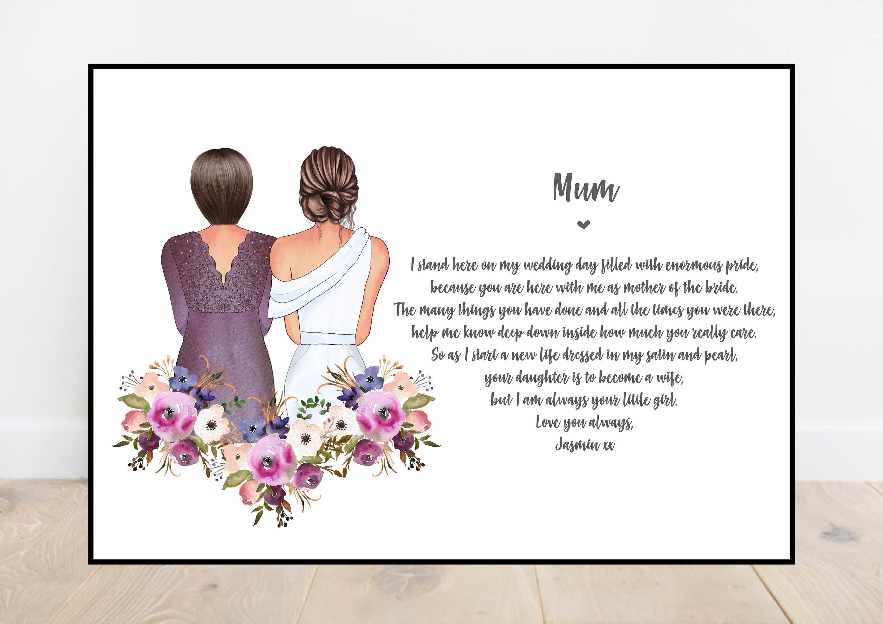 Mother of the Bride Print Wedding Print Personalised Wedding | Etsy UK