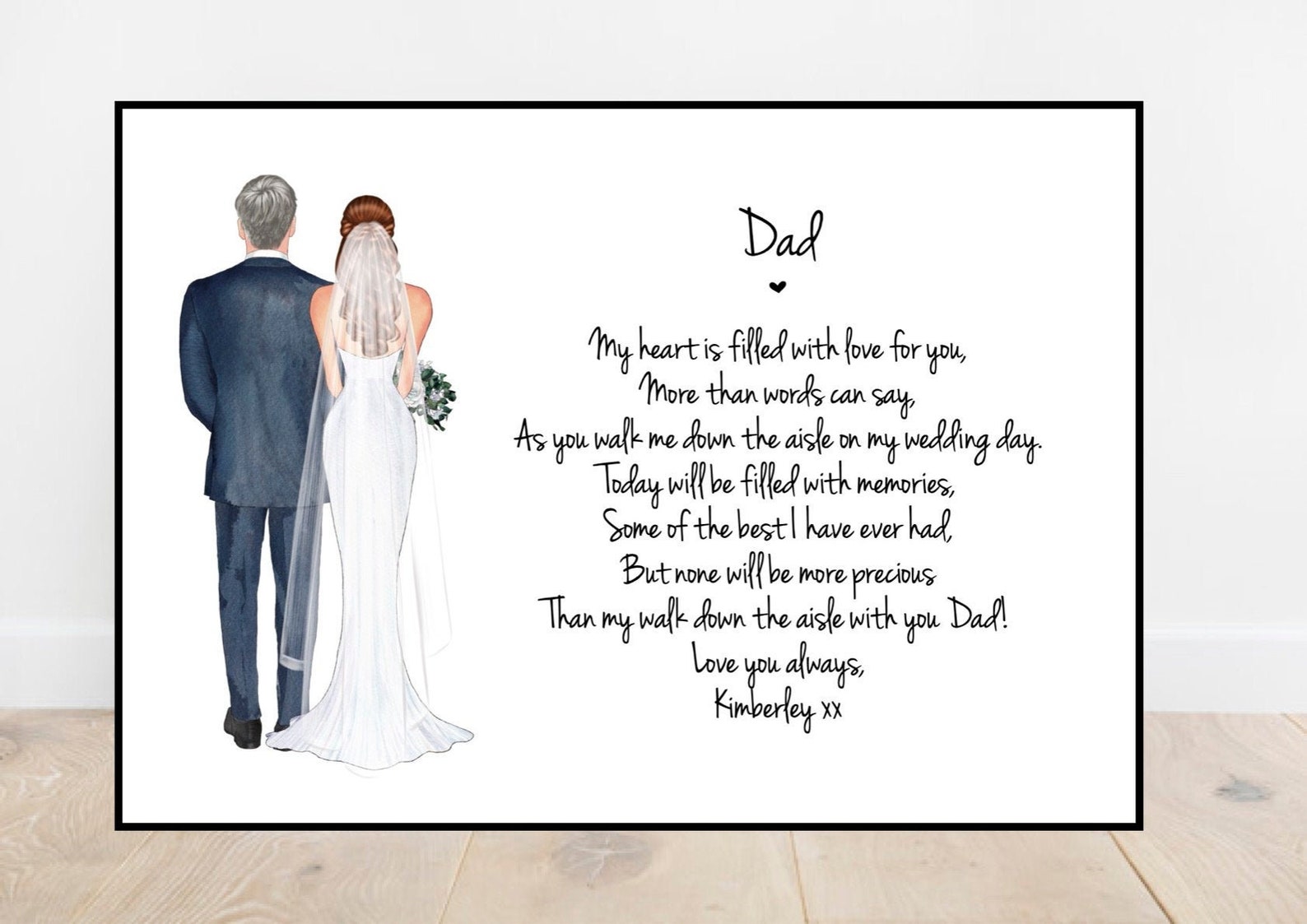 Father of the Bride Print Wedding Print Personalised Print | Etsy UK