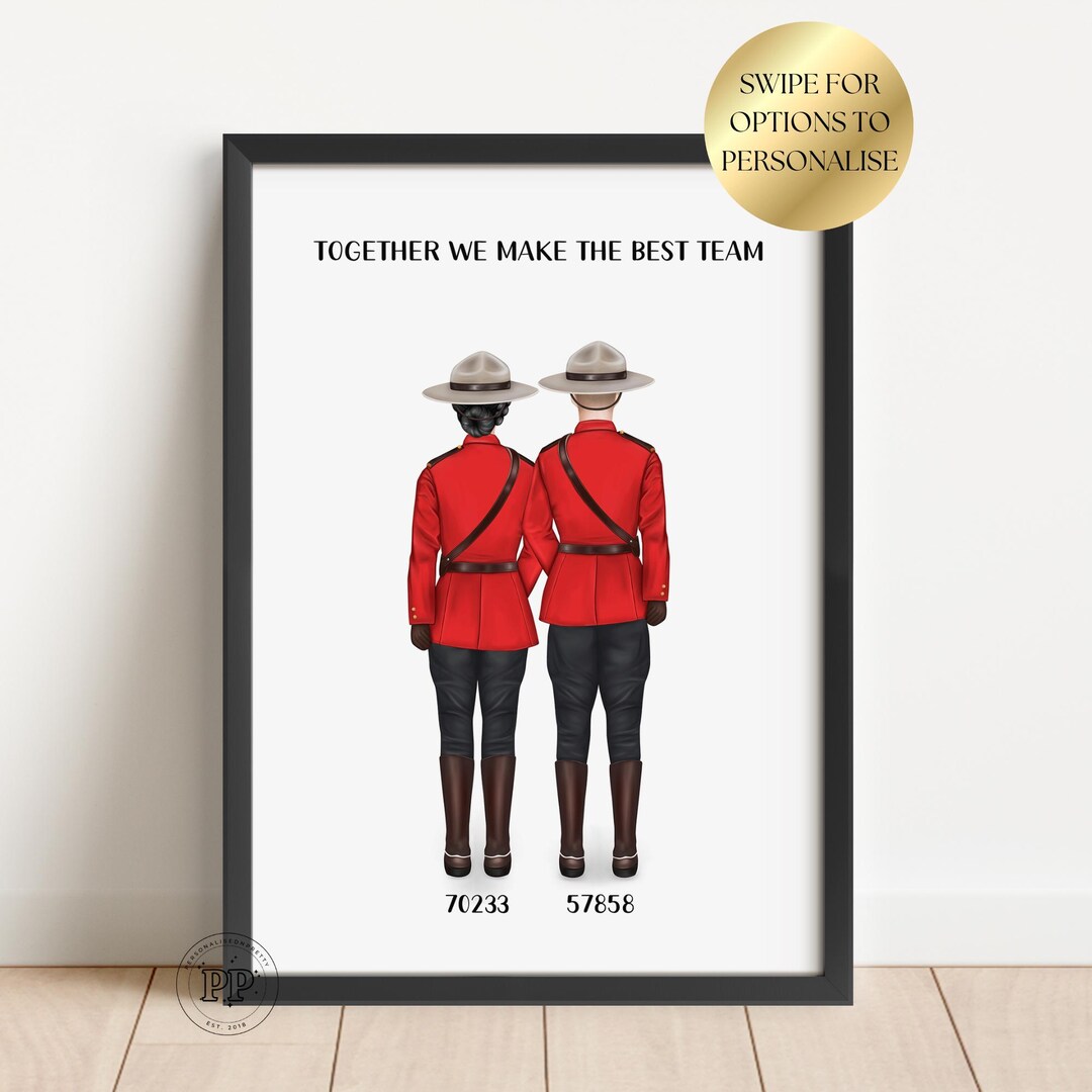 Custom RCMP Print, Personalised Canadian Police Print, Police Gift ...