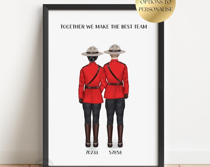 Custom RCMP Print, Personalised Canadian Police Print, Police Gift ...