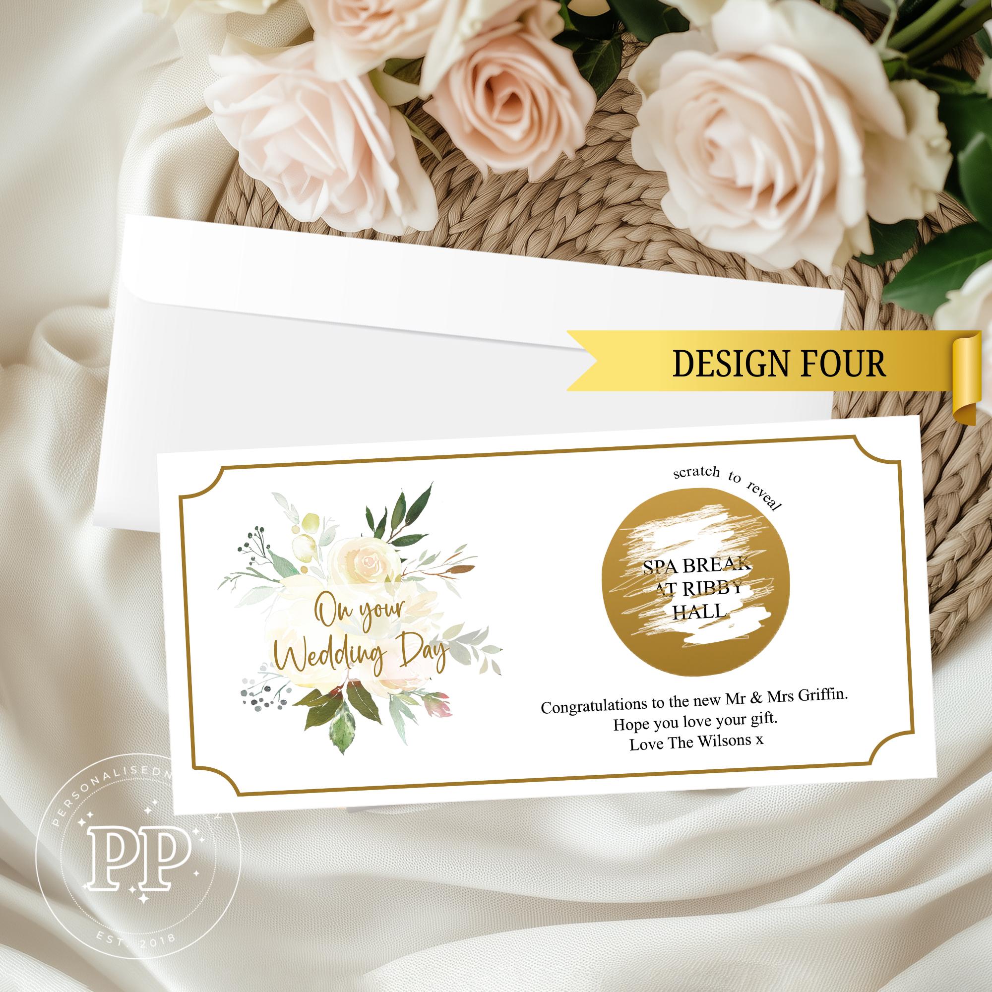Wedding Scratch Card, Personalised Wedding Gift Voucher, Wedding Gift ...