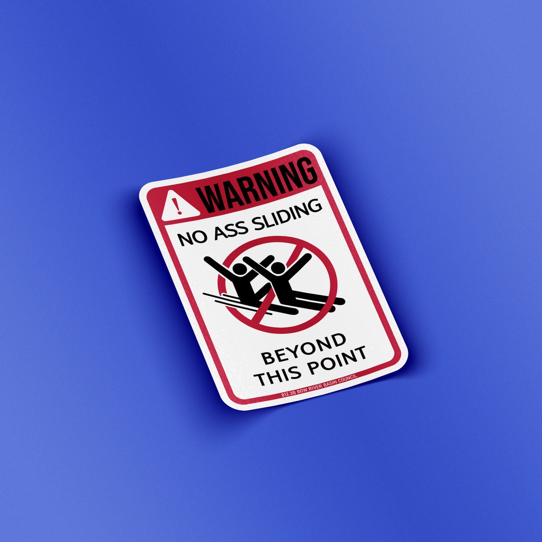 Rad No Ass Sliding Sign Decal - Etsy