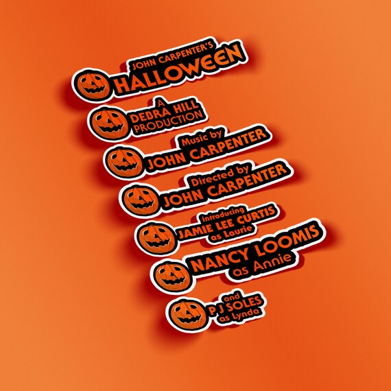 Halloween 1978 Opening Credits With Pumpkin Stickers - Etsy