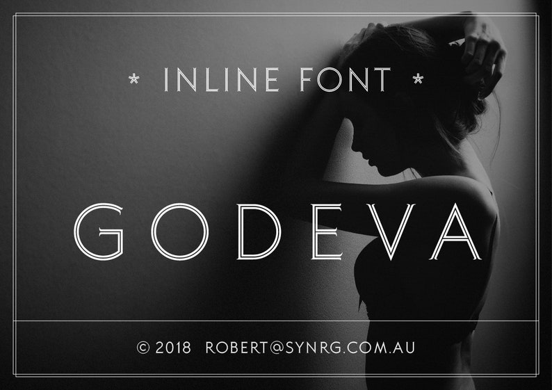 Godeva Inline Font, Typeface, Classic Roman Text, Typography, in Line Digital Font, Elegant ...
