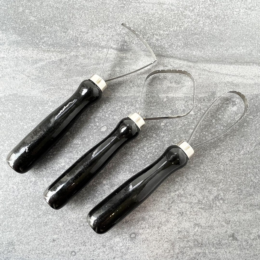 Set of 3 Large Loop Tools With Flat & Serrated Wire. Trimming Tools for ...