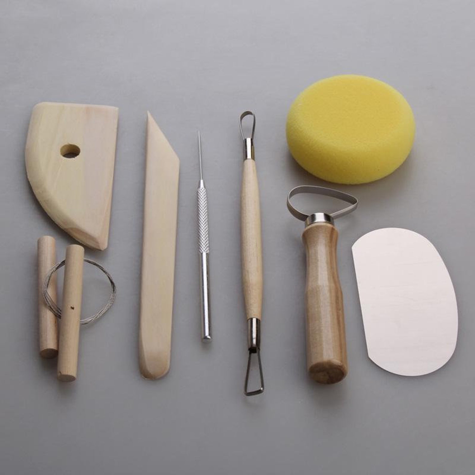 Set of 8 Pottery Tools Starter Kit. Beginner Tool Set for - Etsy