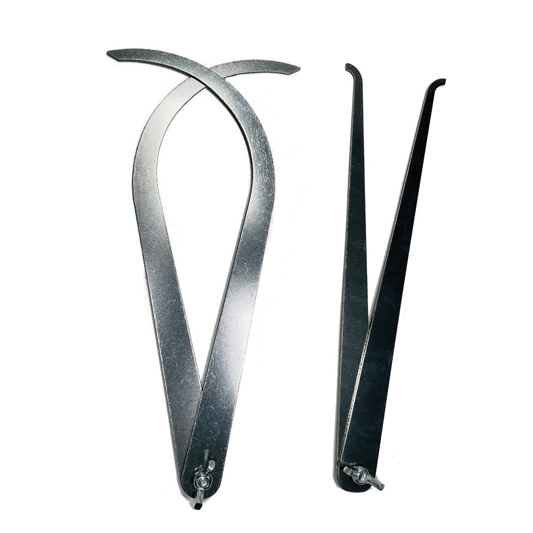Set of 2 Stainless Steel Pottery Calipers. 1 Straight Leg and 1 Bent ...