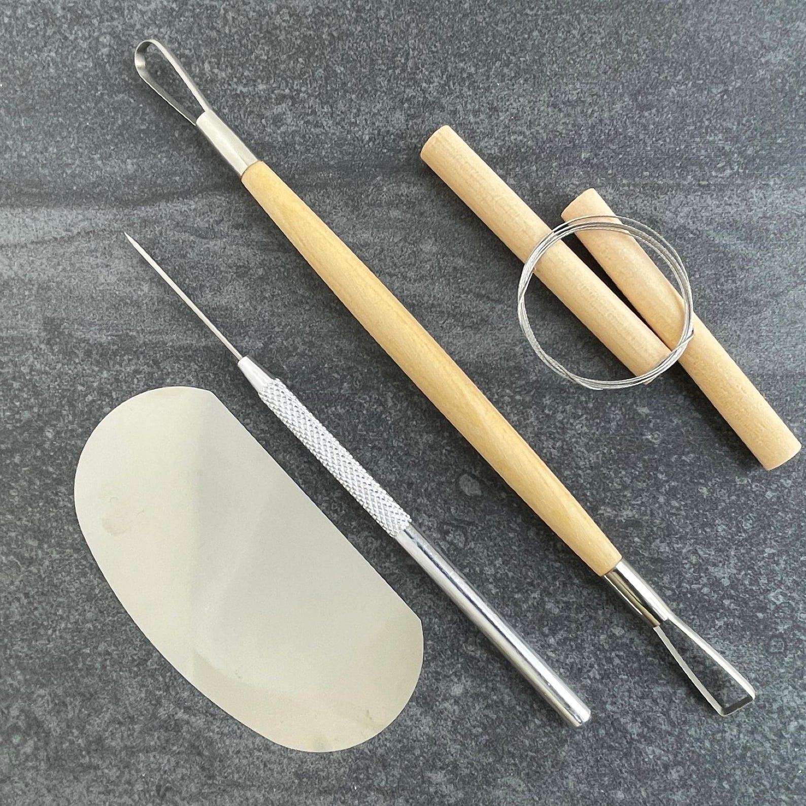 Set of 8 Pottery Tools Starter Kit. Beginner Tool Set for Working With ...