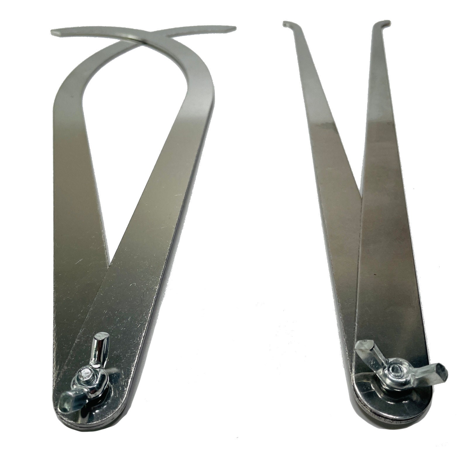Set of 2 Stainless Steel Pottery Calipers. 1 Straight Leg and 1 Bent ...