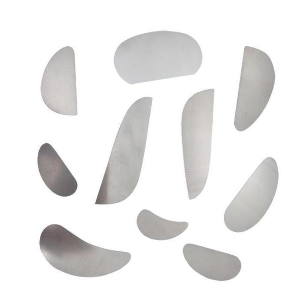Set of 10 Stainless Steel Pottery Ribs (set B). Rib Tools for Pottery ...