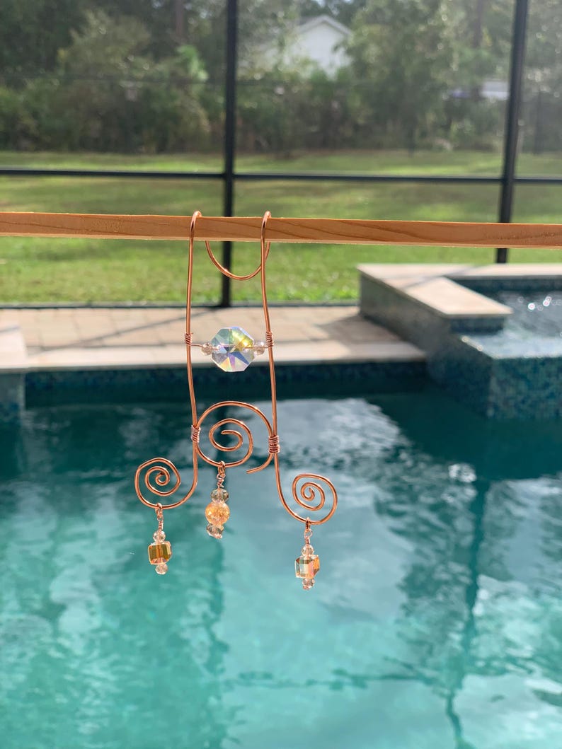 3 Copper Pot Hugger, Set of 3, Flower Pot Jewelry, Crystal Flower Pot ...